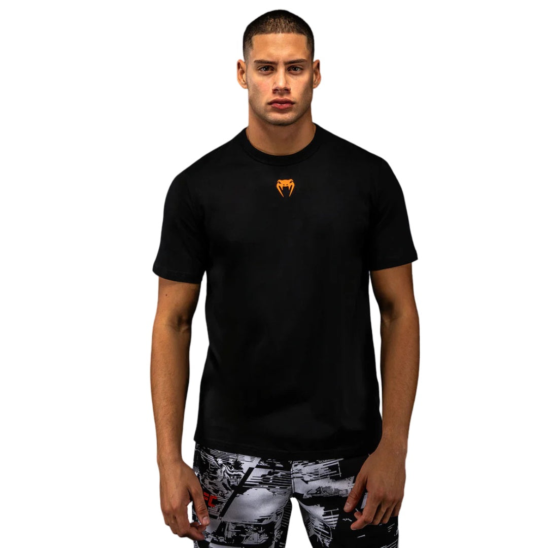 UFC ZENITH BY VENUM FIGHT WEEK MENS T-SHIRT PLAIN VERSION BLACK/ORANGE ...