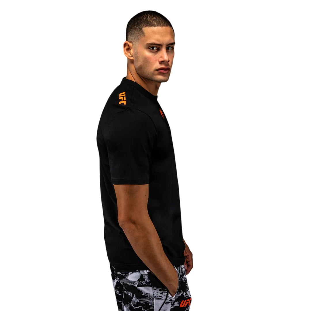 UFC ZENITH BY VENUM FIGHT WEEK MENS T-SHIRT PLAIN VERSION BLACK/ORANGE ...